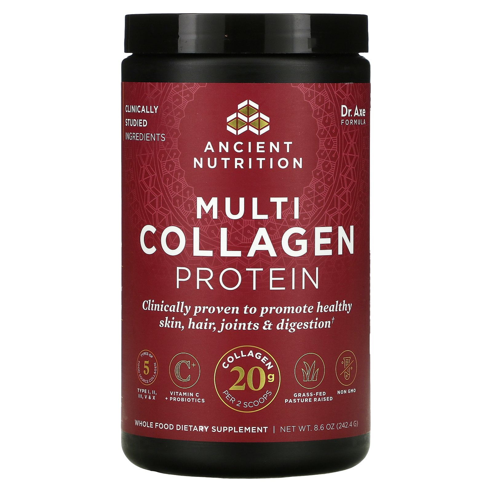 Ancient Nutrition Grass-Fed Multi Collagen Protein Powder, Gluten-Free ...