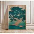 Ancient Oak Tree Poster Fox Resting Under Tree Illustration Nature ...