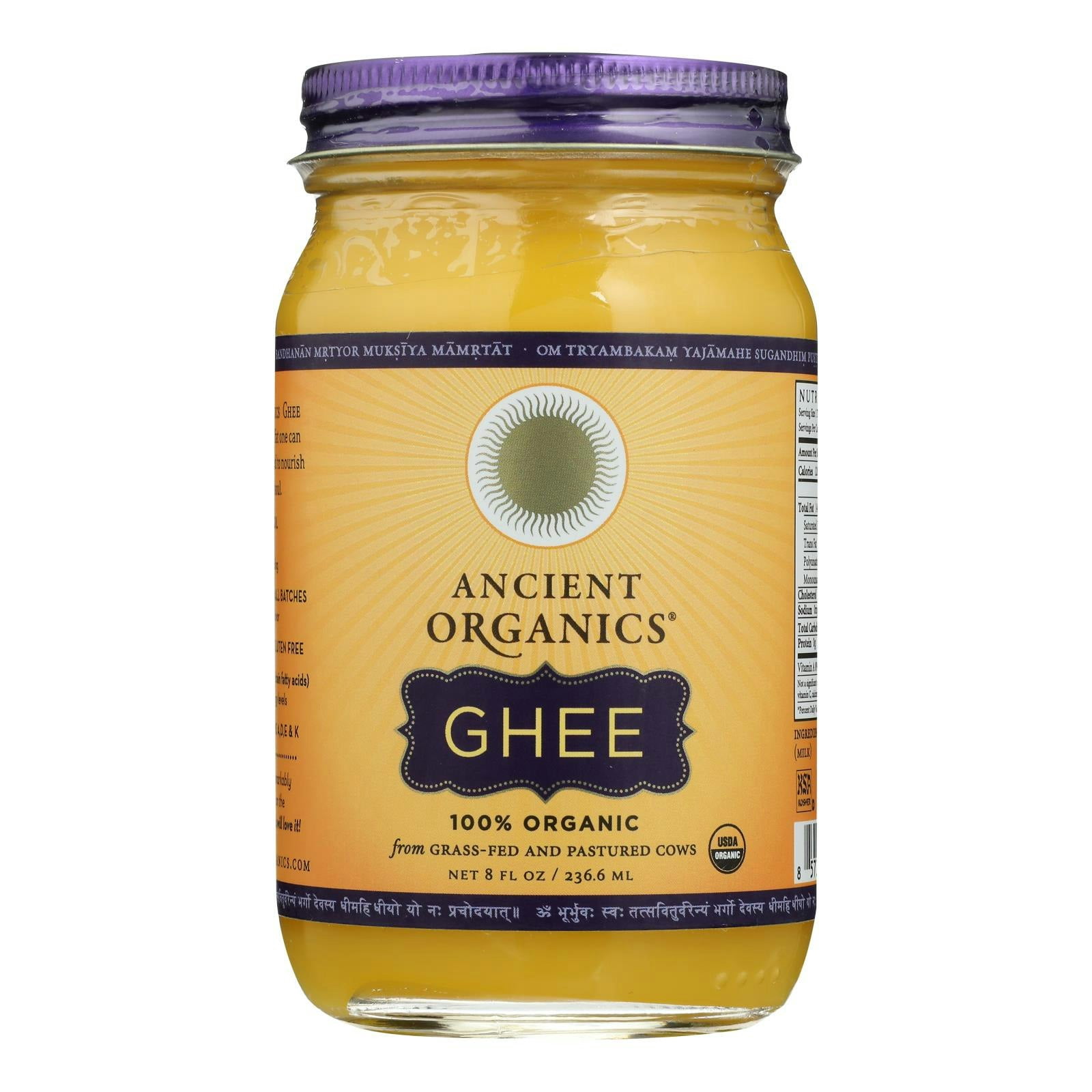 Ancient Organics Organic Butter Ghee 8 oz (Pack Of 6) - Walmart.com