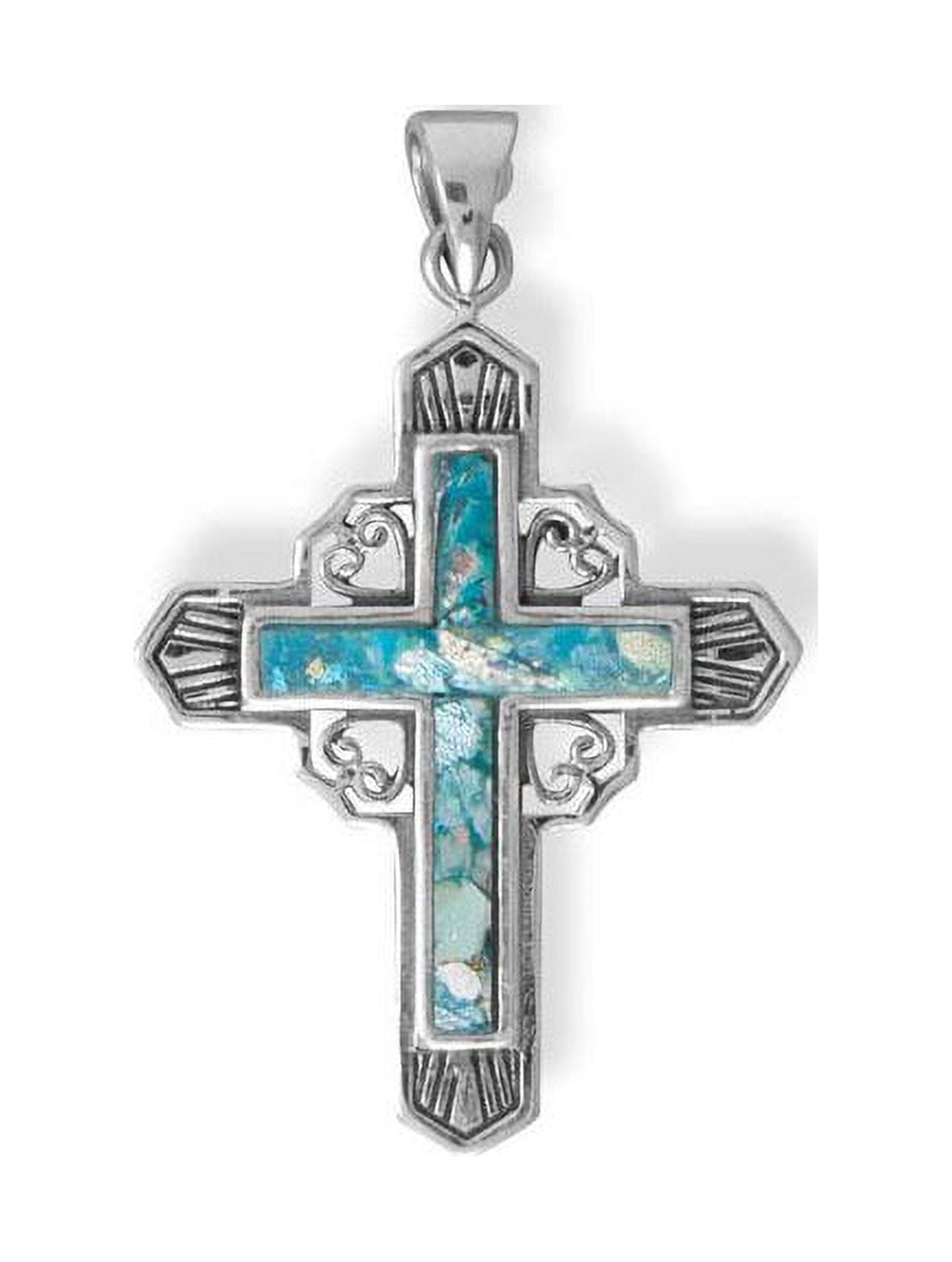 Ancient Roman Glass Cross Pendant with Deco Design - Walmart.com