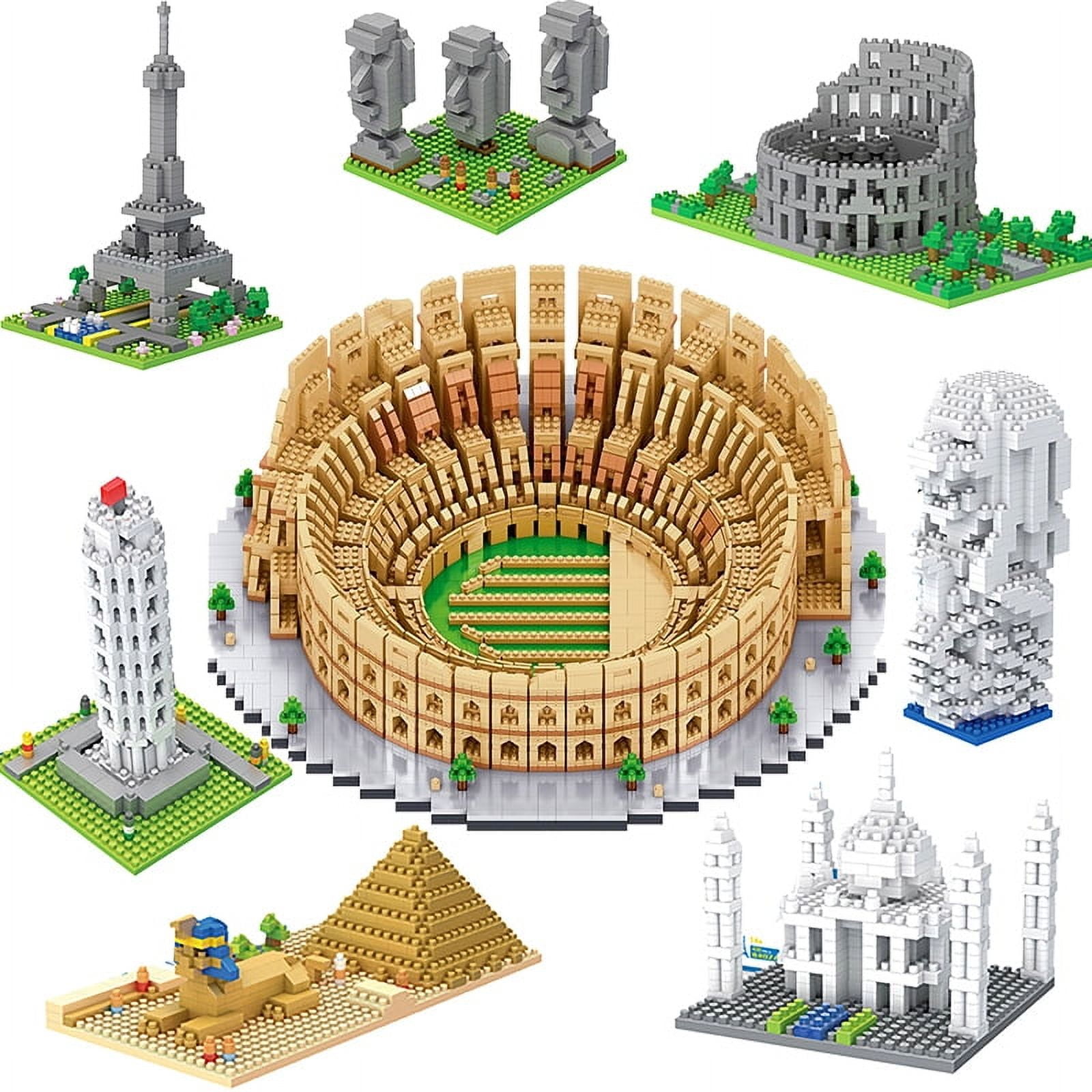 Ancient Rome Colosseum Egypt Pyramid Sphinx Diamond Building Micro Blocks Capitol City Bricks ...