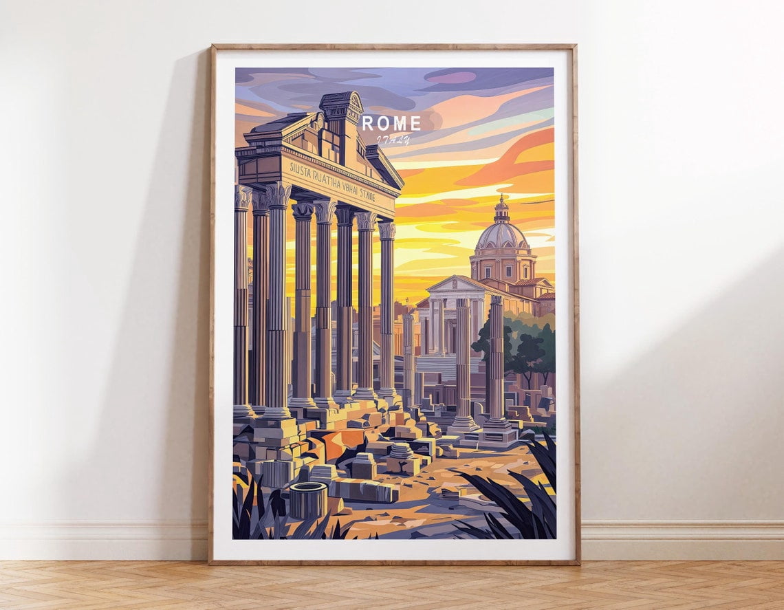 Ancient Rome Italy City Birthday Home Decor Wall Art, Unframed Canvas ...
