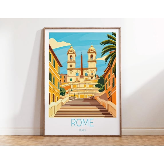 Ancient Rome Italy Historic Landmark Print, Stretched Canvas Size 16x24 ...