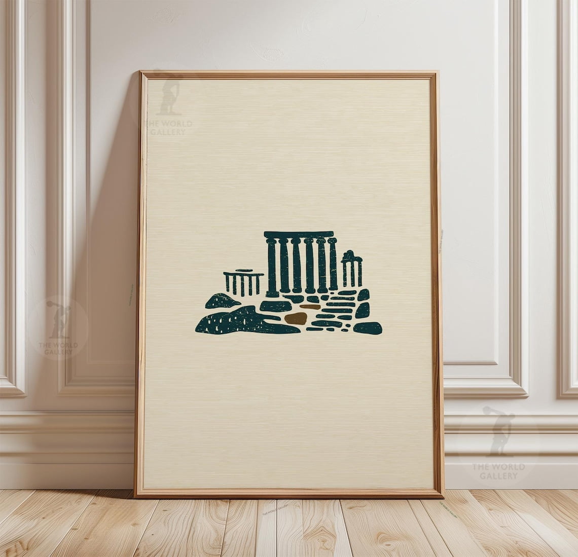 Ancient Ruins Poster Minimal Roman Architecture Wall Art Temple Decor ...