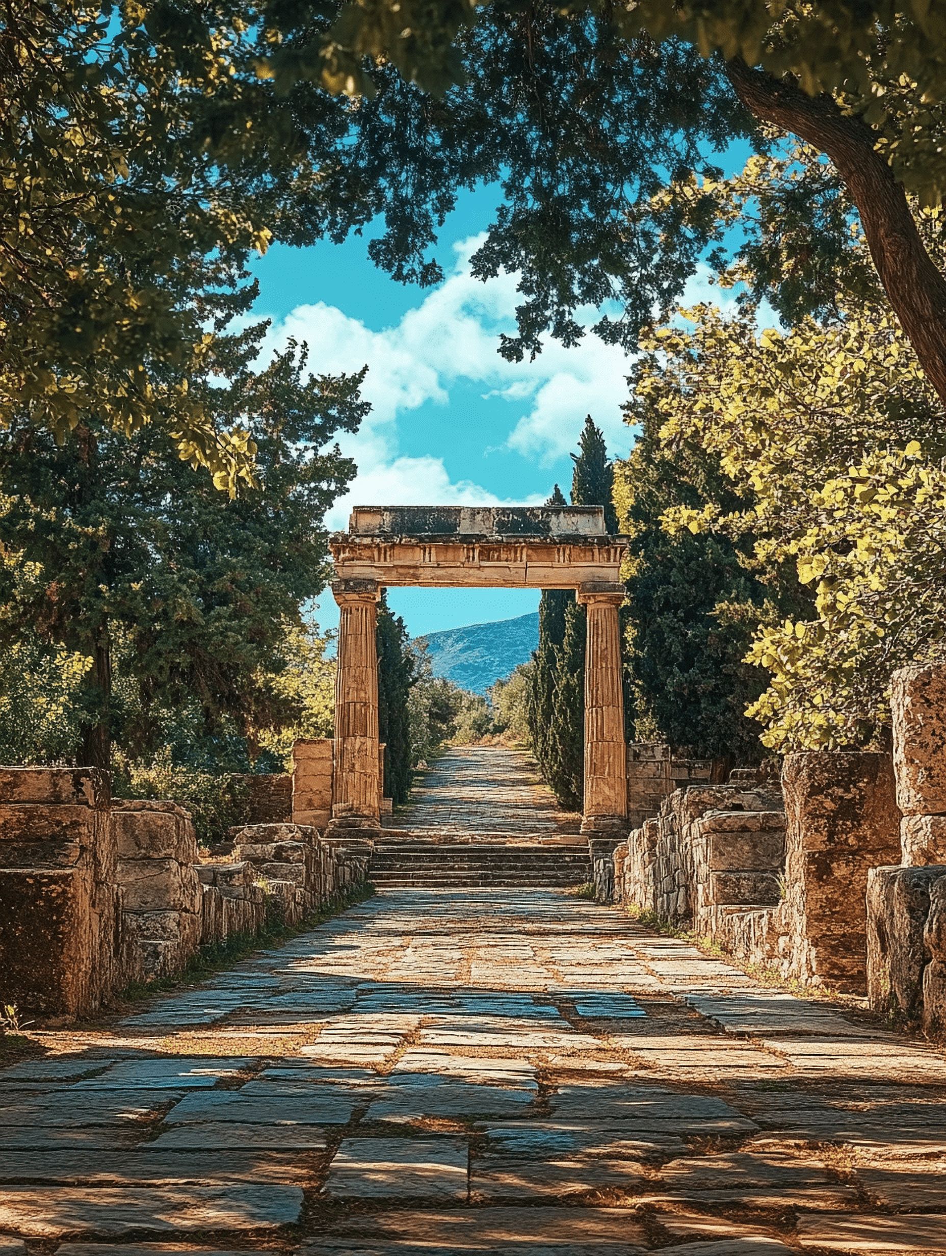 Ancient Ruins Stone Archway Canvas Print/Wall Art， Suitable for Living ...