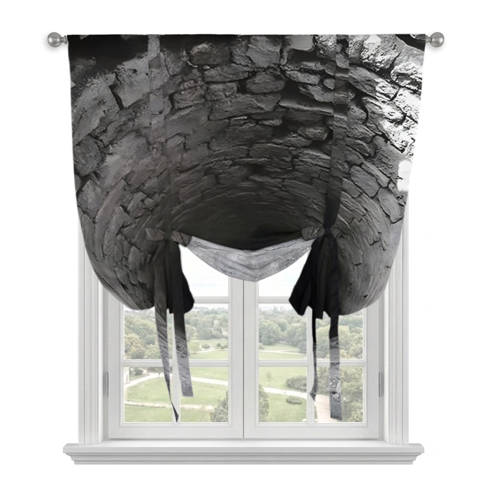 Ancient Stone Well Tie Up Curtains for Window, Thermal Insulated ...