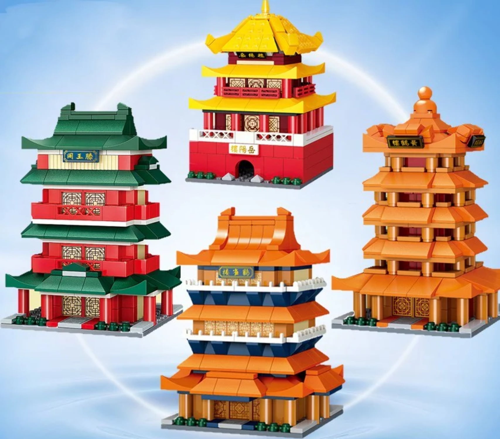 Ancient Style Street View Traditional Architecture Tower Model Building ...