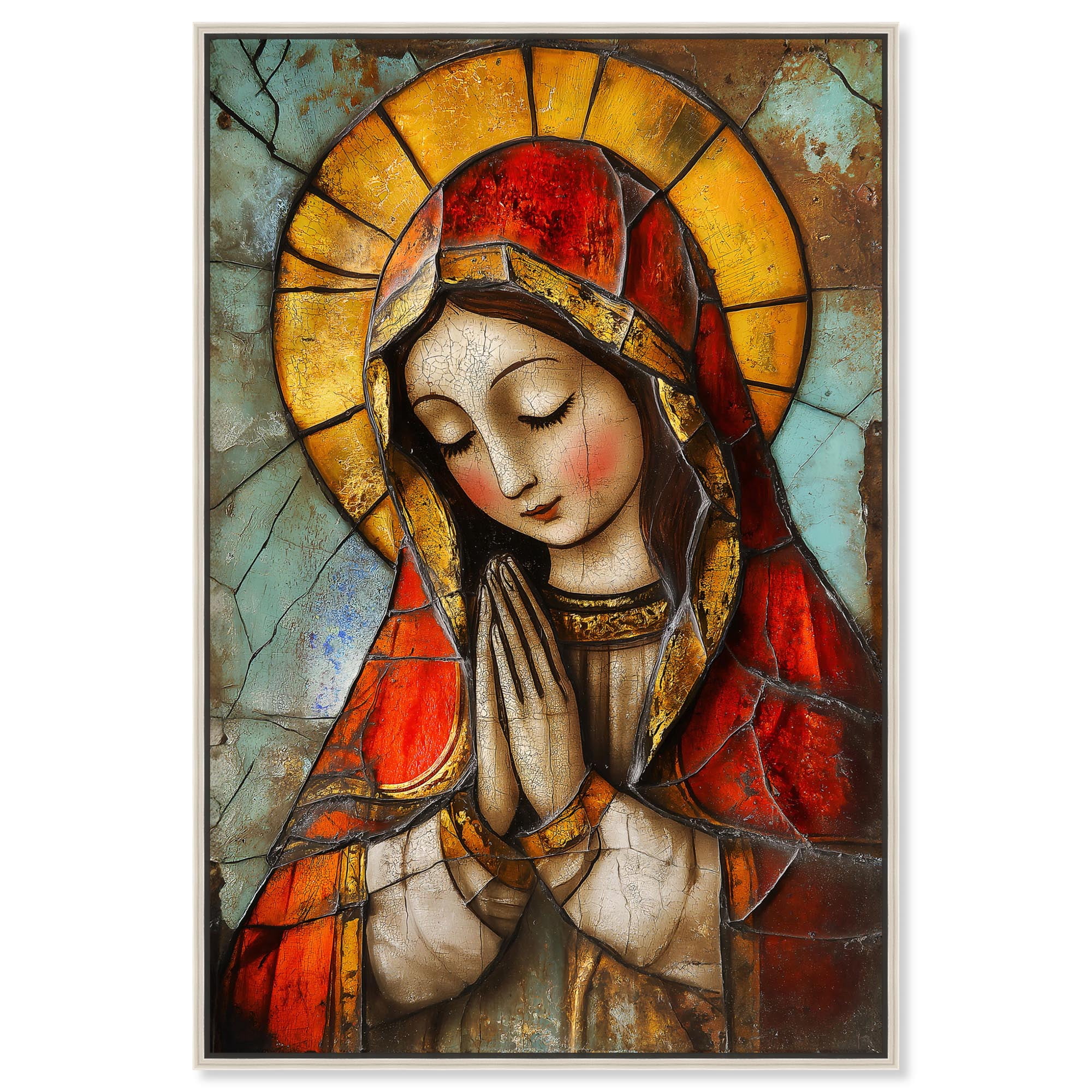 Ancient Supplication Canvas Religious Art Print by Art Remedy, Silver ...
