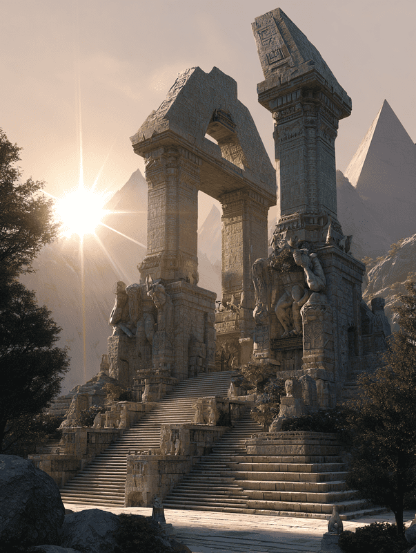 Ancient Temple Ruins Canvas Print, Wall Decor for Living Room Bedroom ...