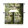 Ancient Tree Kitchen Curtains Sets 36 Inch Length with Valance, Zen ...