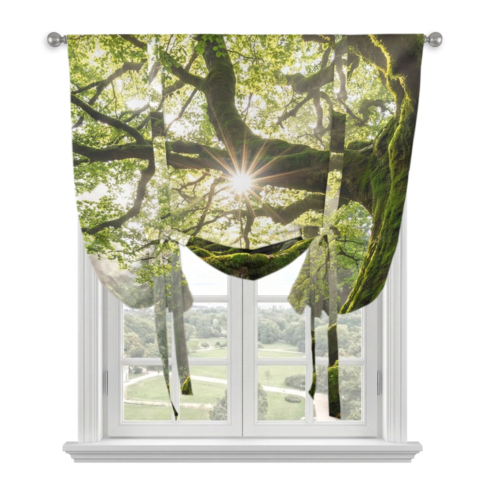 Ancient Tree Tie Up Curtains for Window, Thermal Insulated Balloon ...