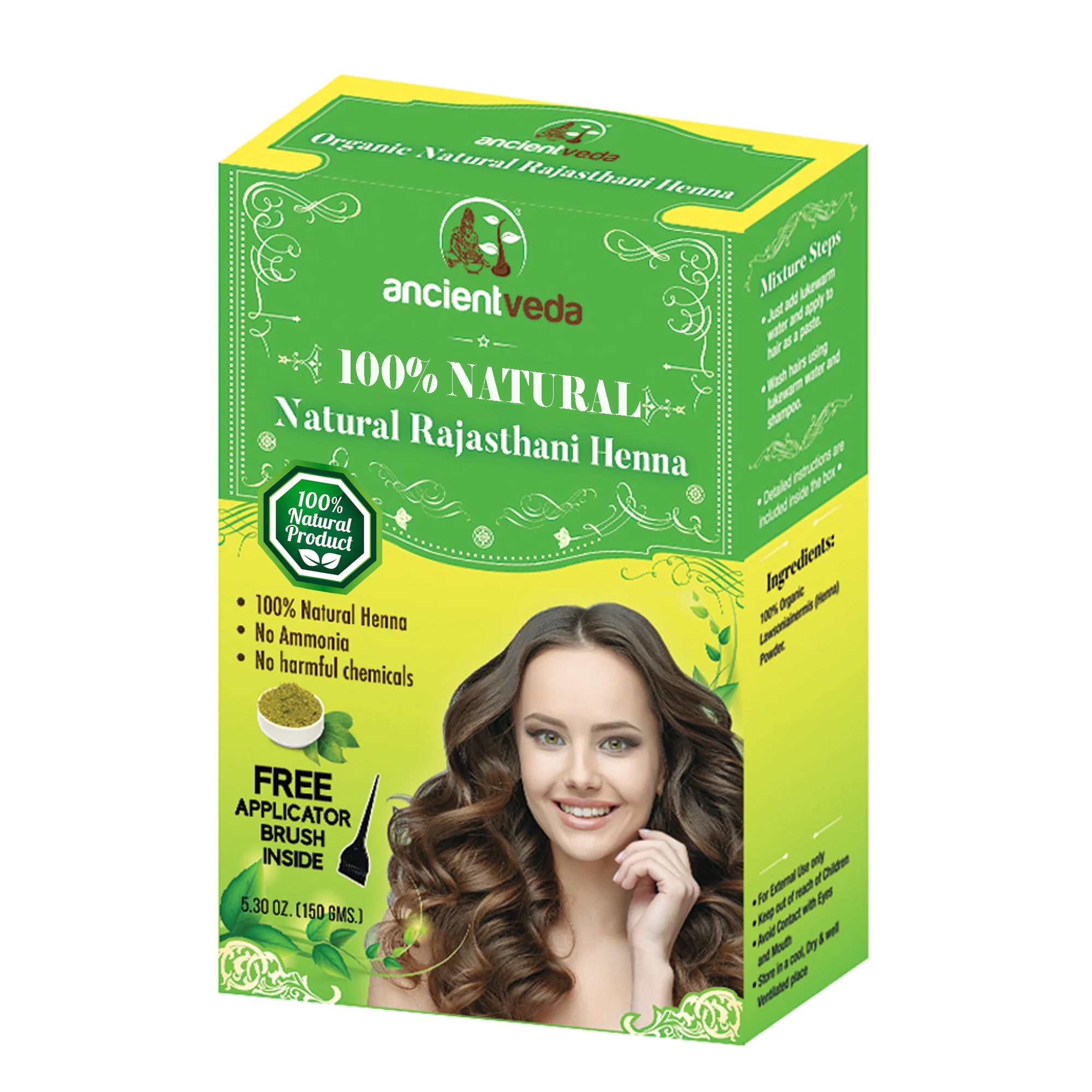 Ancient Veda All Natural Henna Color for Hair Coloring Treatment ...