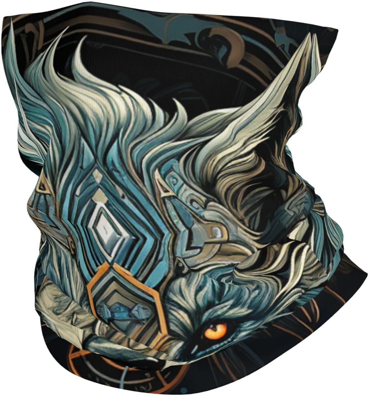 Ancient Wolf Viking Norse Runes Blue Neck Gaiter Face Cover Scarf ...