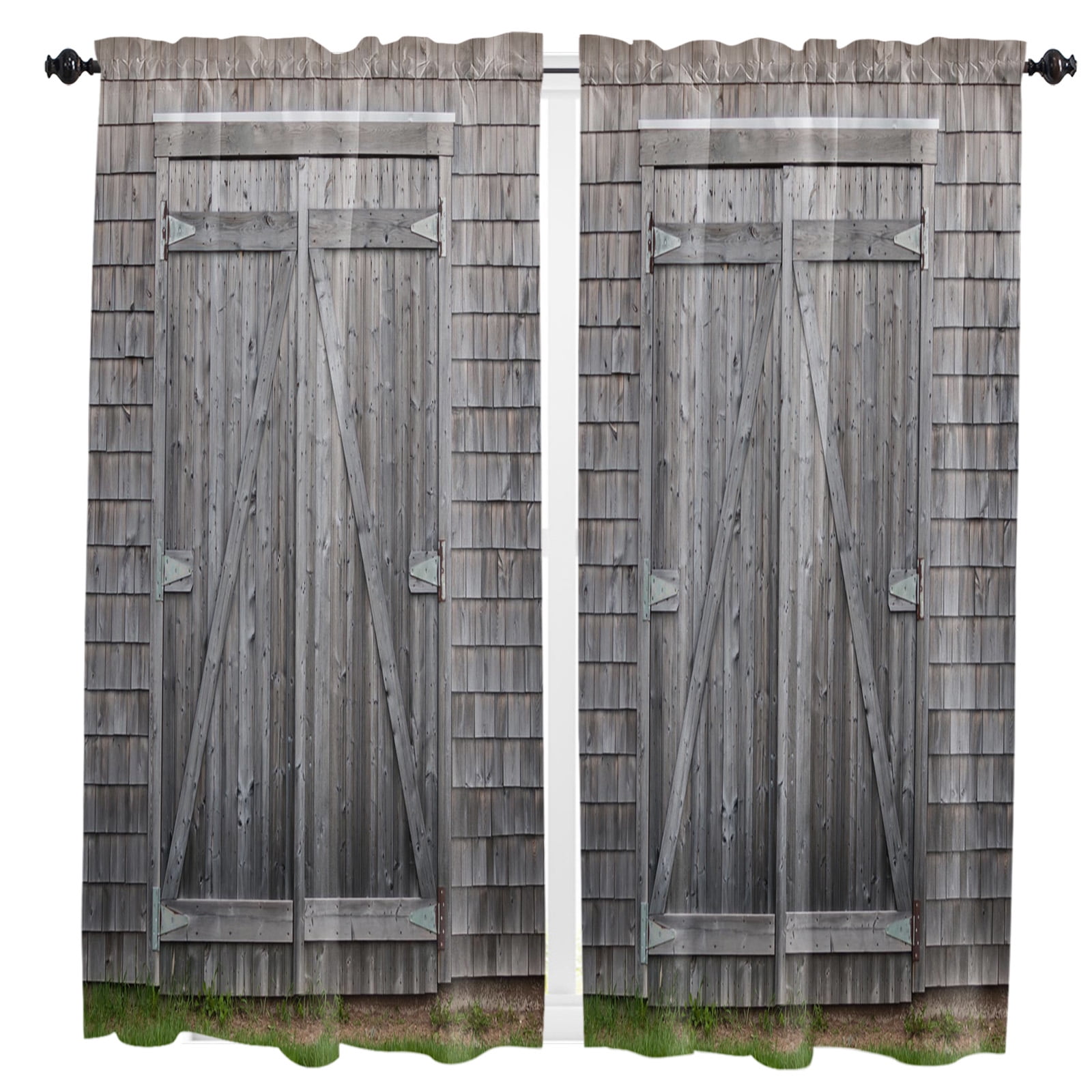 Ancient Wooden Door Curtains For Living Room Bedroom Window Treatment ...