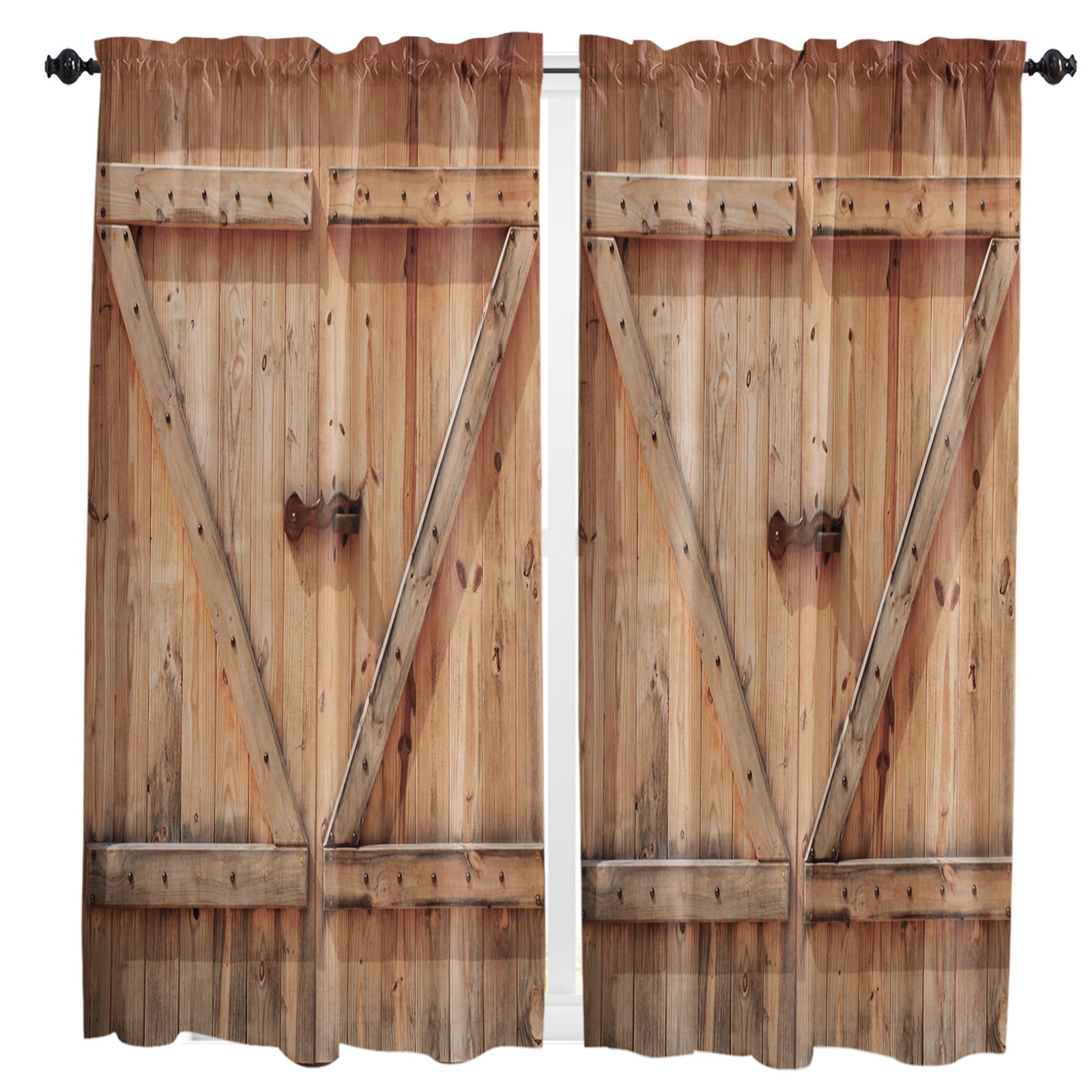 Ancient Wooden Door Curtains For Living Room Bedroom Window Treatment ...