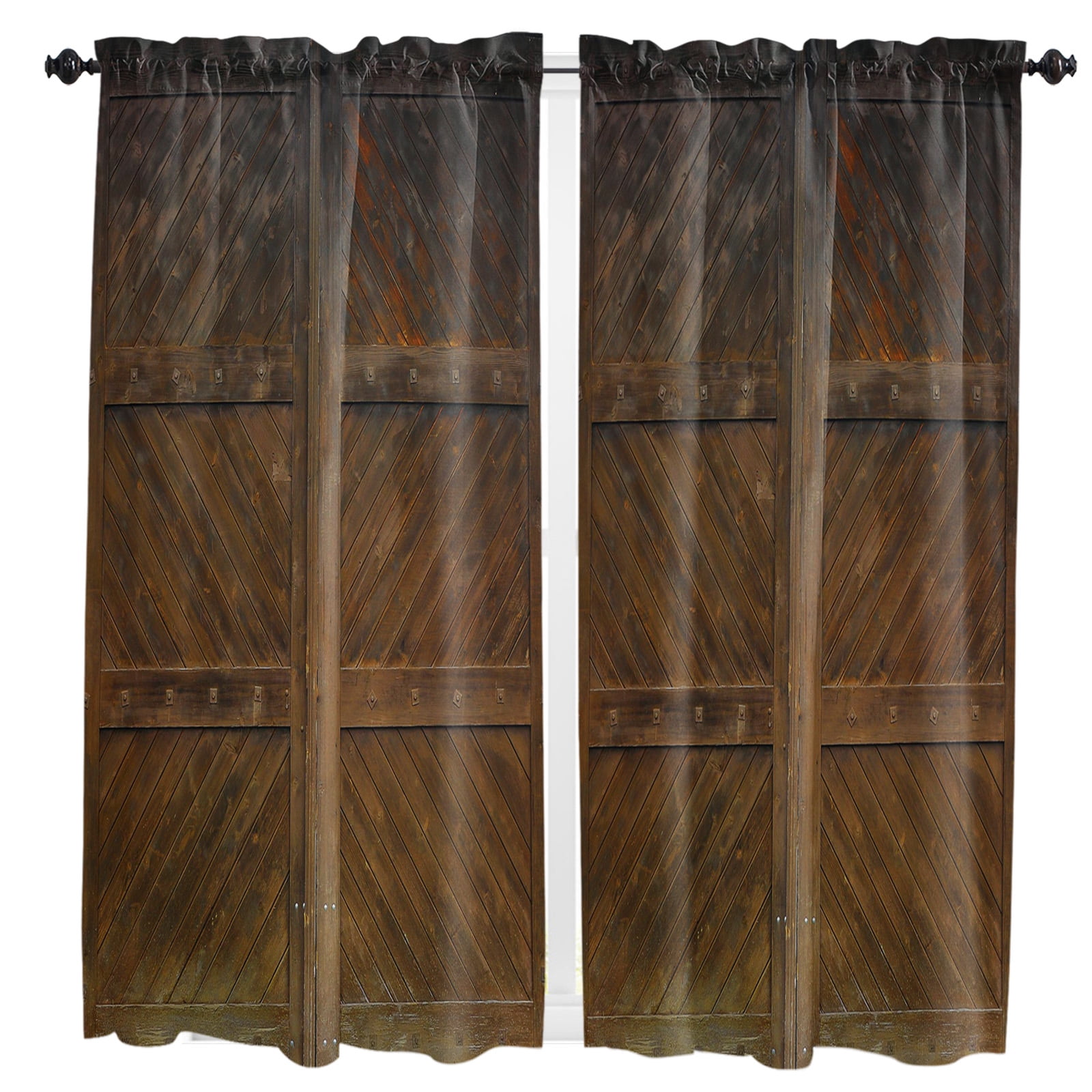 Ancient Wooden Door Curtains For Living Room Bedroom Window Treatment ...