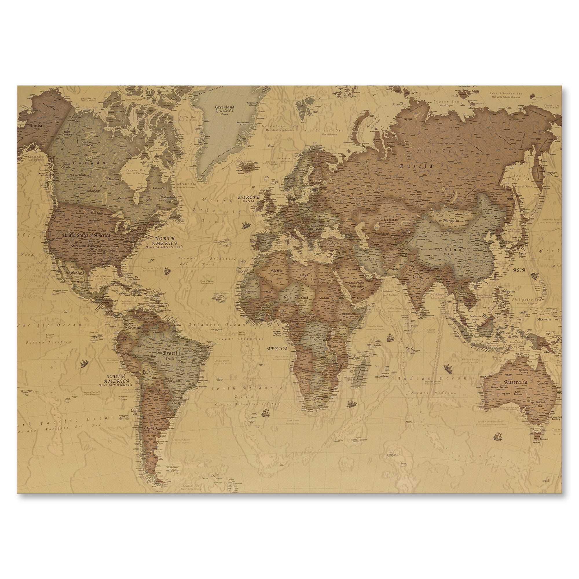 Ancient World Map III 40 in x 30 in Painting Canvas Art Print, by ...