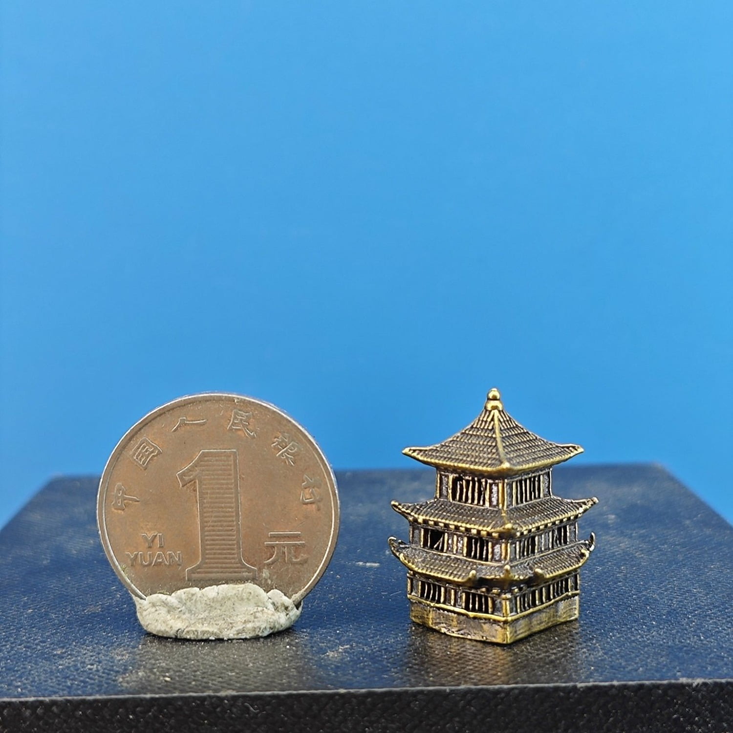 Ancient building model brass micro landscape rockery stone ornament ...