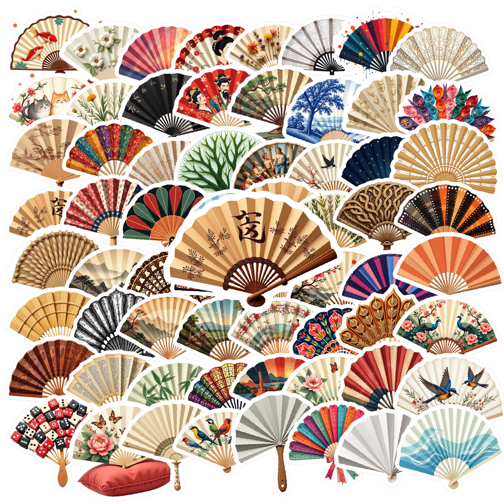 Ancient - style Fan Theme Stickers, Waterproof Fan Theme Sticker for ...