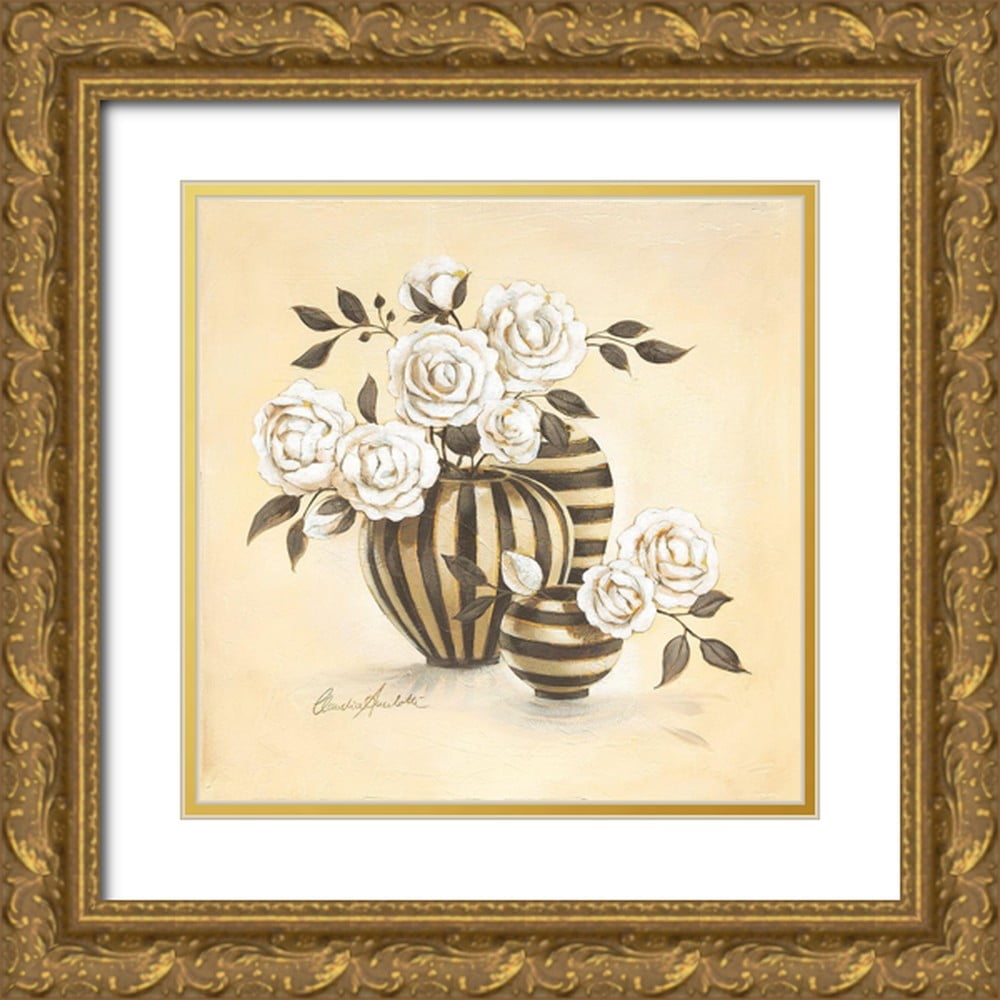 Ancilotti, Claudia 15x15 Gold Ornate Wood Framed with Double Matting ...