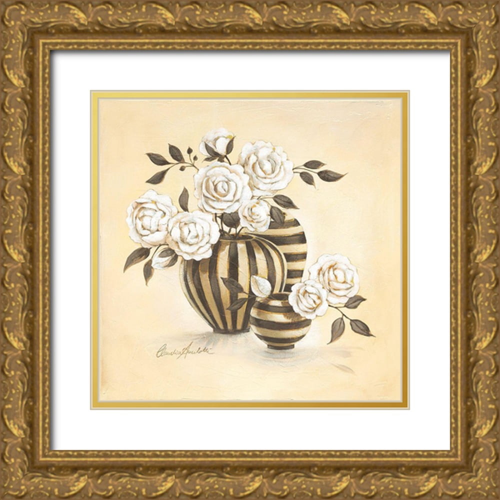 Ancilotti, Claudia 26x26 Gold Ornate Wood Framed with Double Matting ...