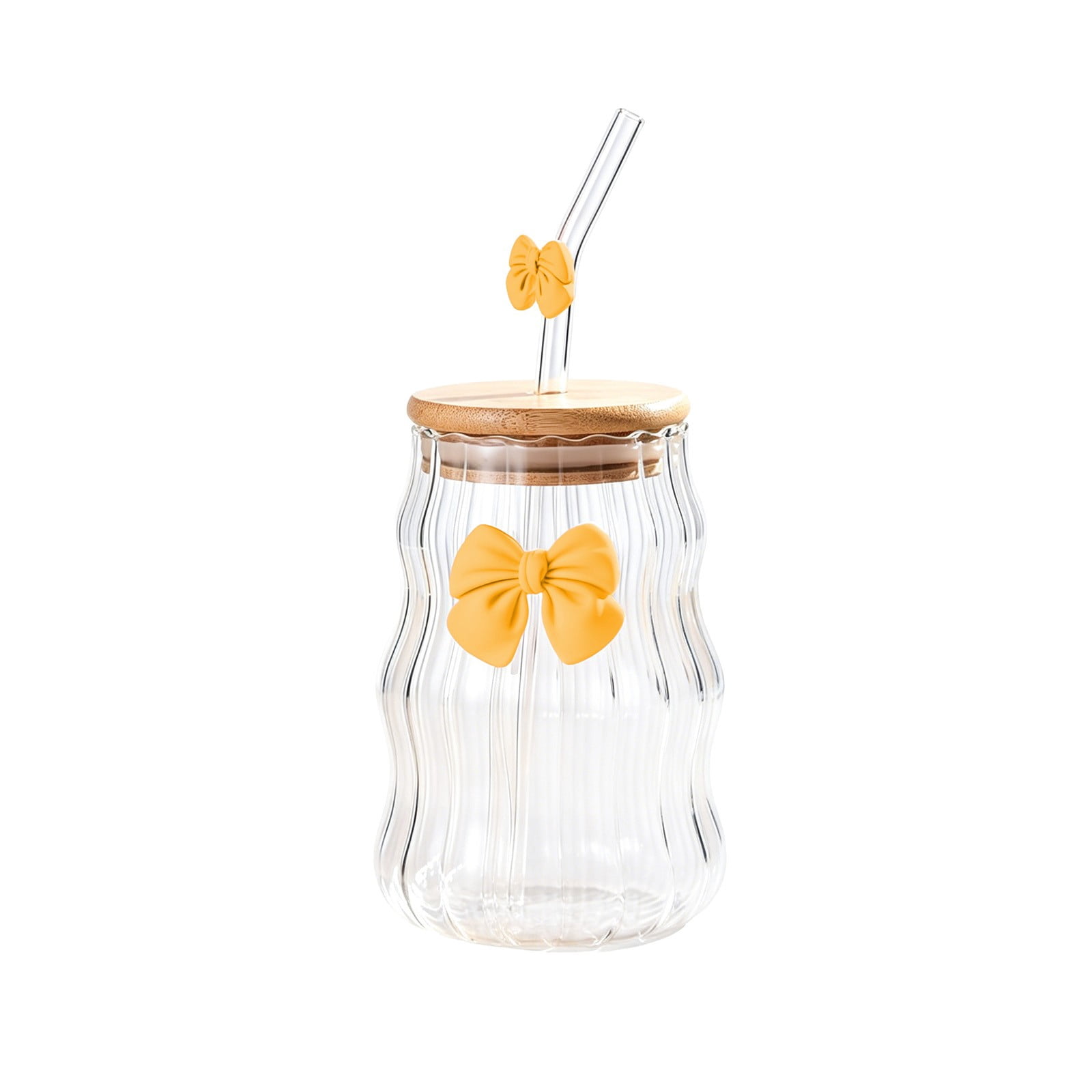 Anckoeil 15 fl oz Glass Water Cup with Lid & Straw, for Home, Office ...