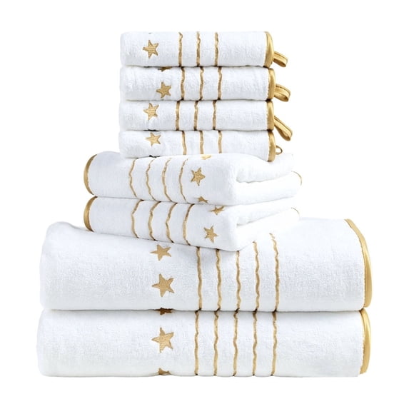 Anckoeil 8 Pcs 4th of July Towel Set, Star Embroidered Soft Absorbent ...