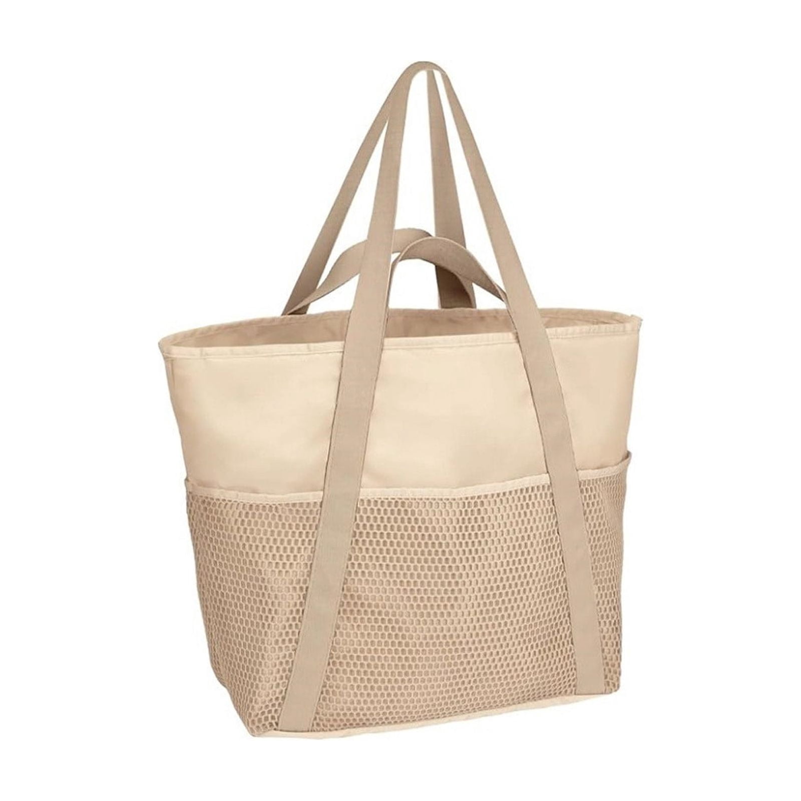 Anckoeil Blocked Mesh Beach Bag, Large Capacity Openwork Shoulder Tote ...