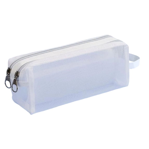 Anckoeil Clear Mesh Pencil Case, Dual-Compartment Transparent Zippered ...
