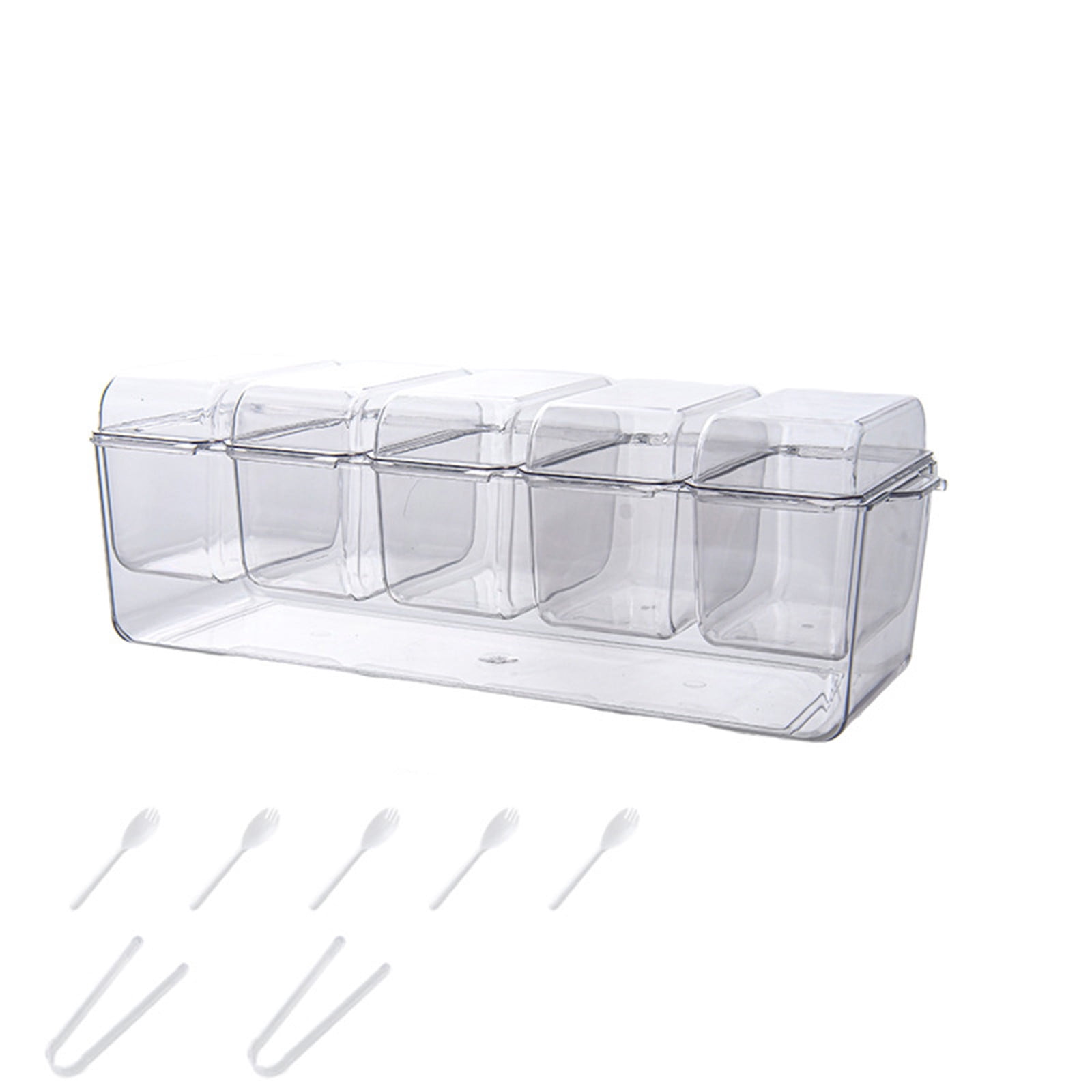 Anckoeil Compartment Storage Box with Lid, Transparent Plastic Fresh ...