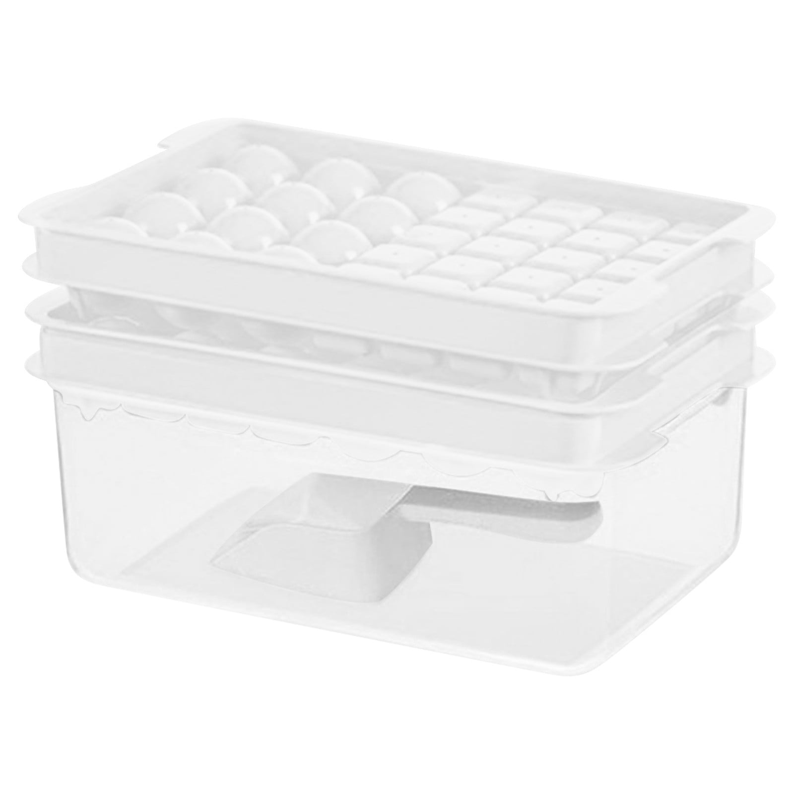 Anckoeil Double Ice Compartment Home Food Grade Ice Box with Lid Round ...