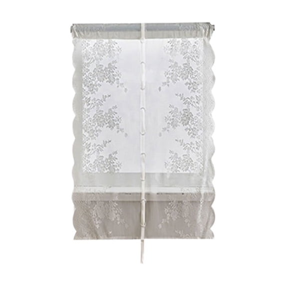 Anckoeil Double Layer Floral Drawstring Curtain, Rod Pocket Combo of ...
