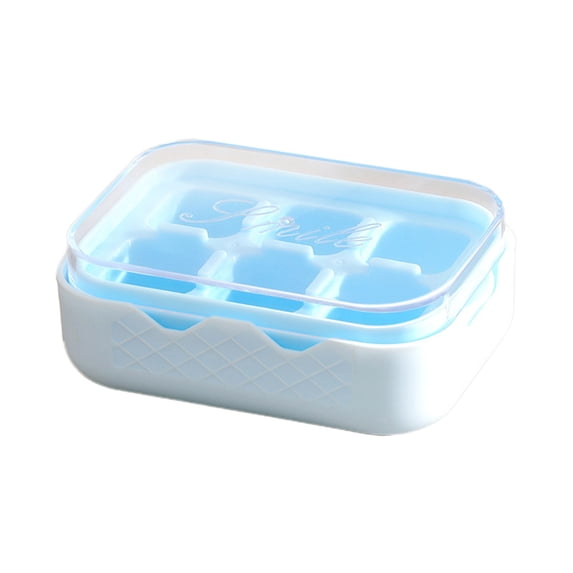 Anckoeil Press-Type Silicone Ice Cube Tray with Lid, 6-Cavity Stackable ...