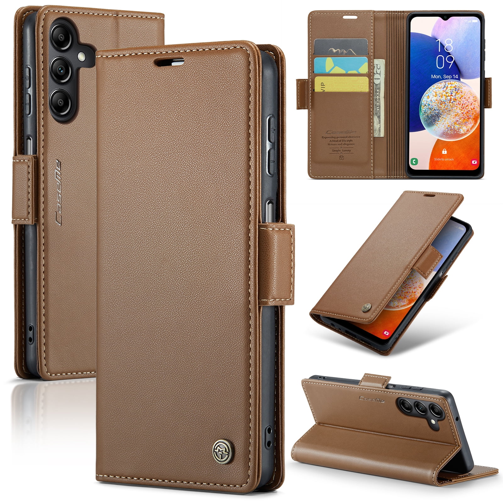 Ancove Case for Samsung Galaxy A25 5G Wallet Case, RFID Blocking PU Leather Flip Folio Cover ...
