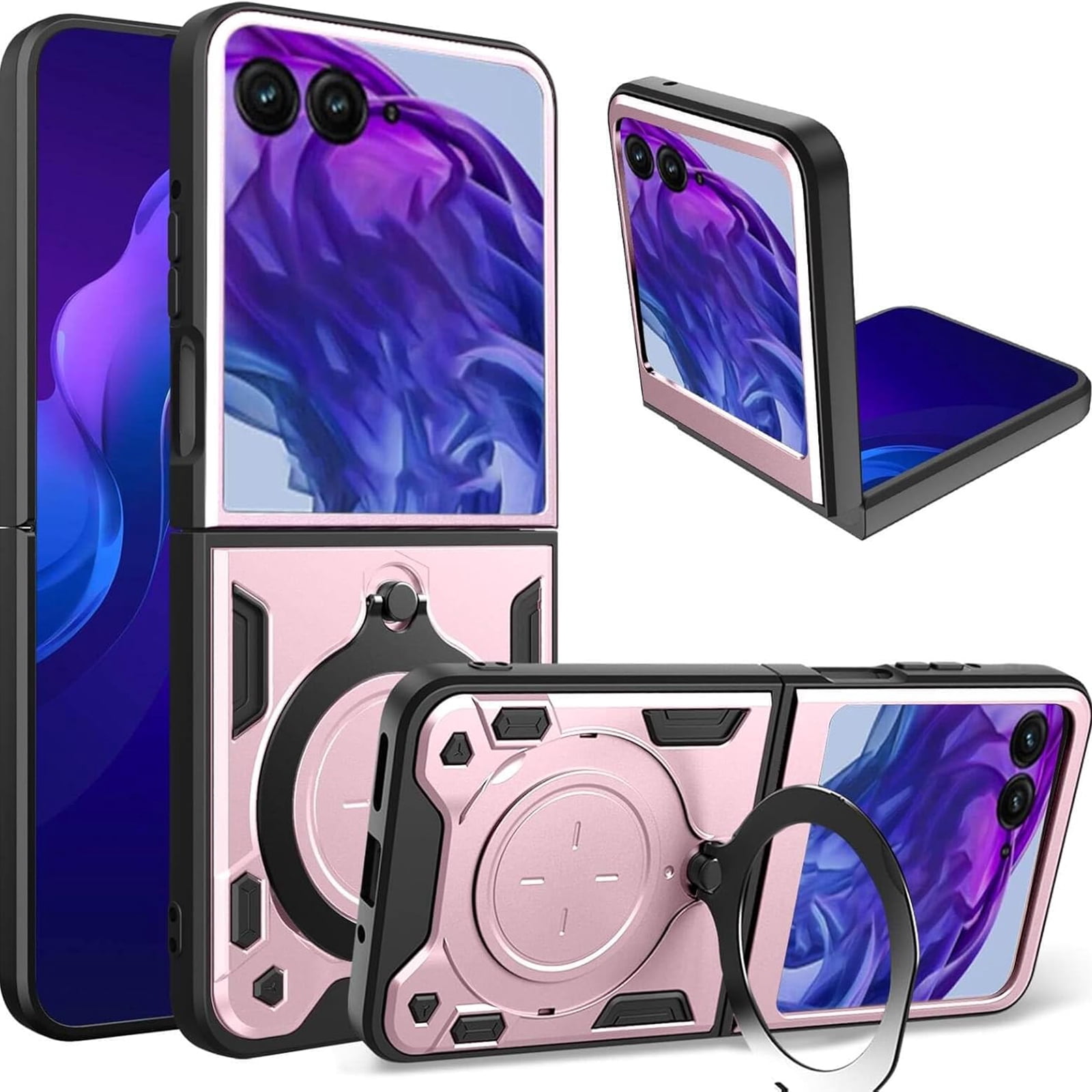Ancove for Motorola Razr+ 2024 Case with Ring Holder Kickstand, Hybrid ...