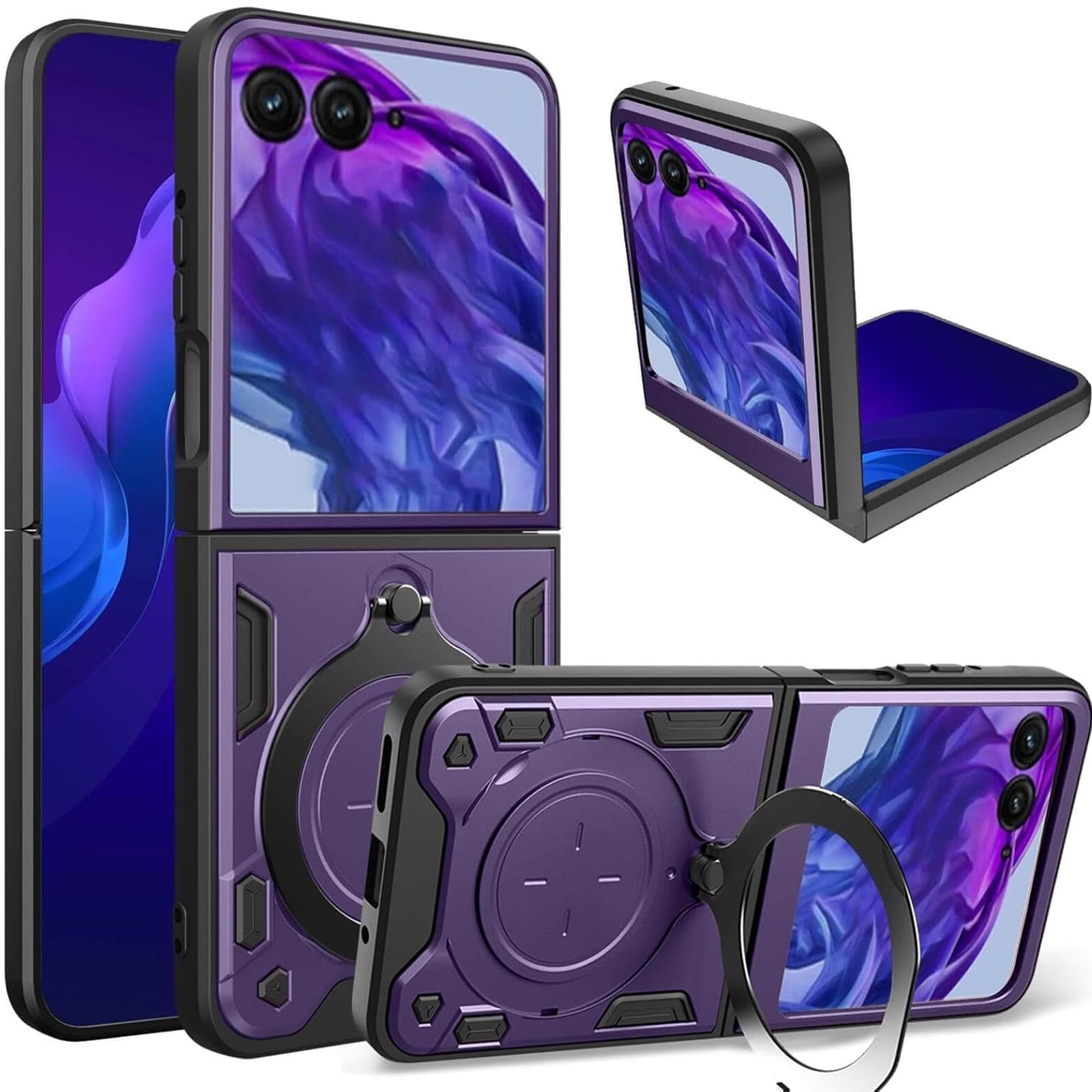 Ancove for Motorola Razr+ 2024 Case with Ring Holder Kickstand, Hybrid ...