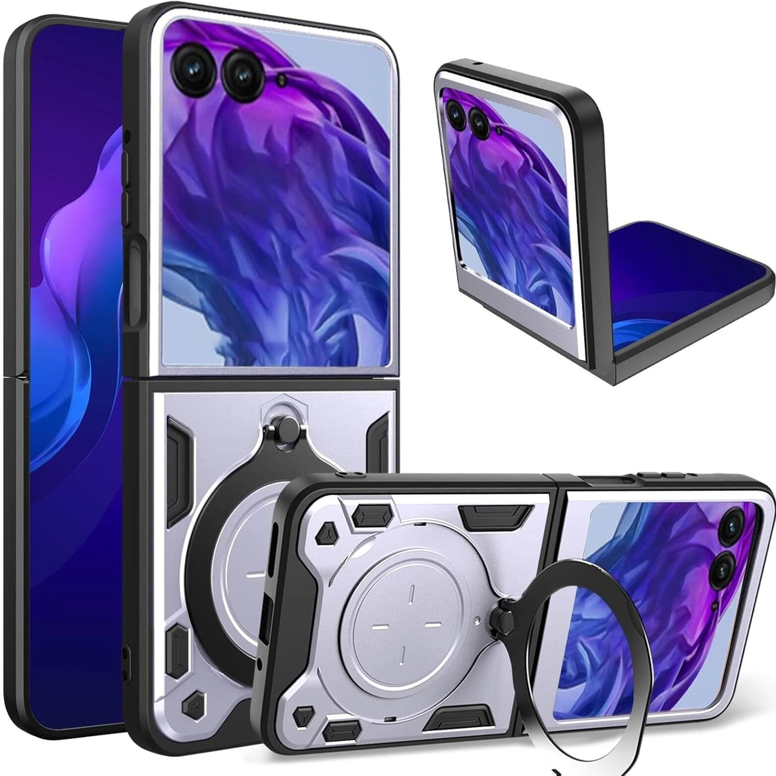 Ancove for Motorola Razr+ 2024 Case with Ring Holder Kickstand, Hybrid ...