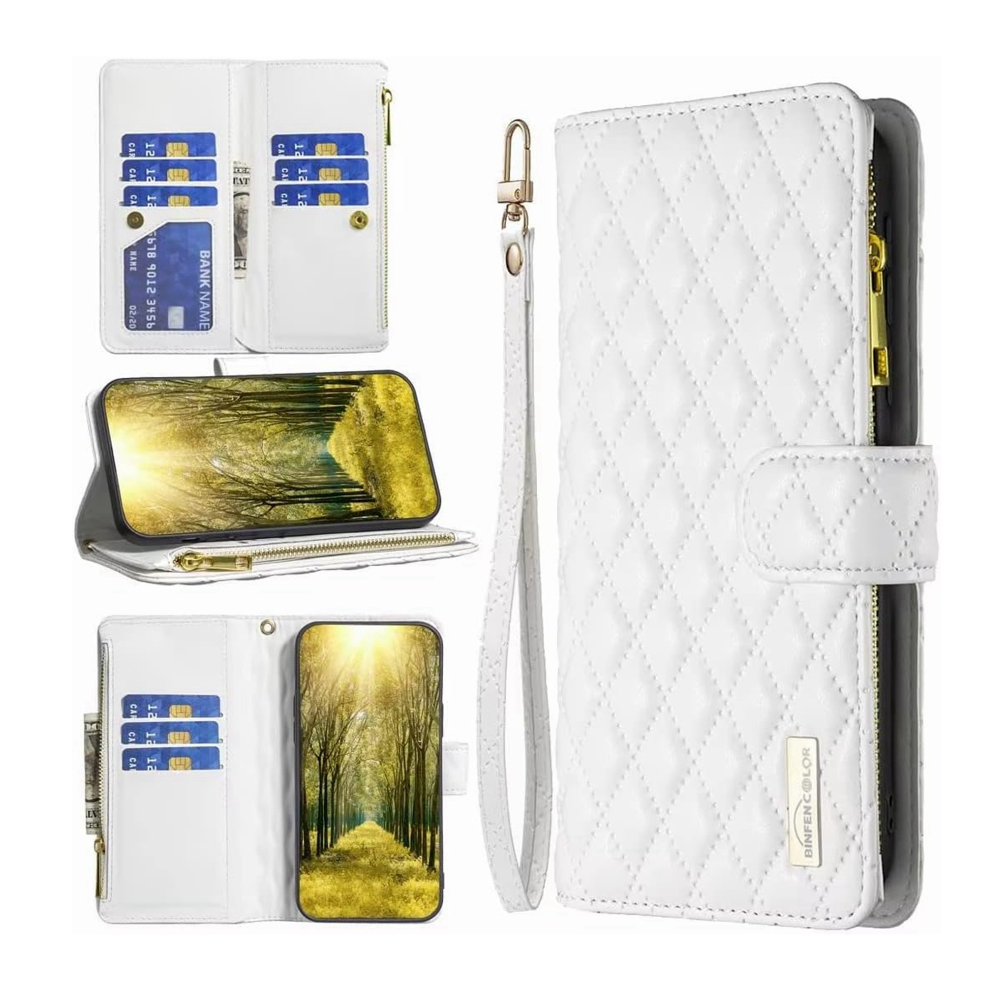 Ancove for Samsung Galaxy A12 Wallet Case with Wrist Strap,Retro PU ...