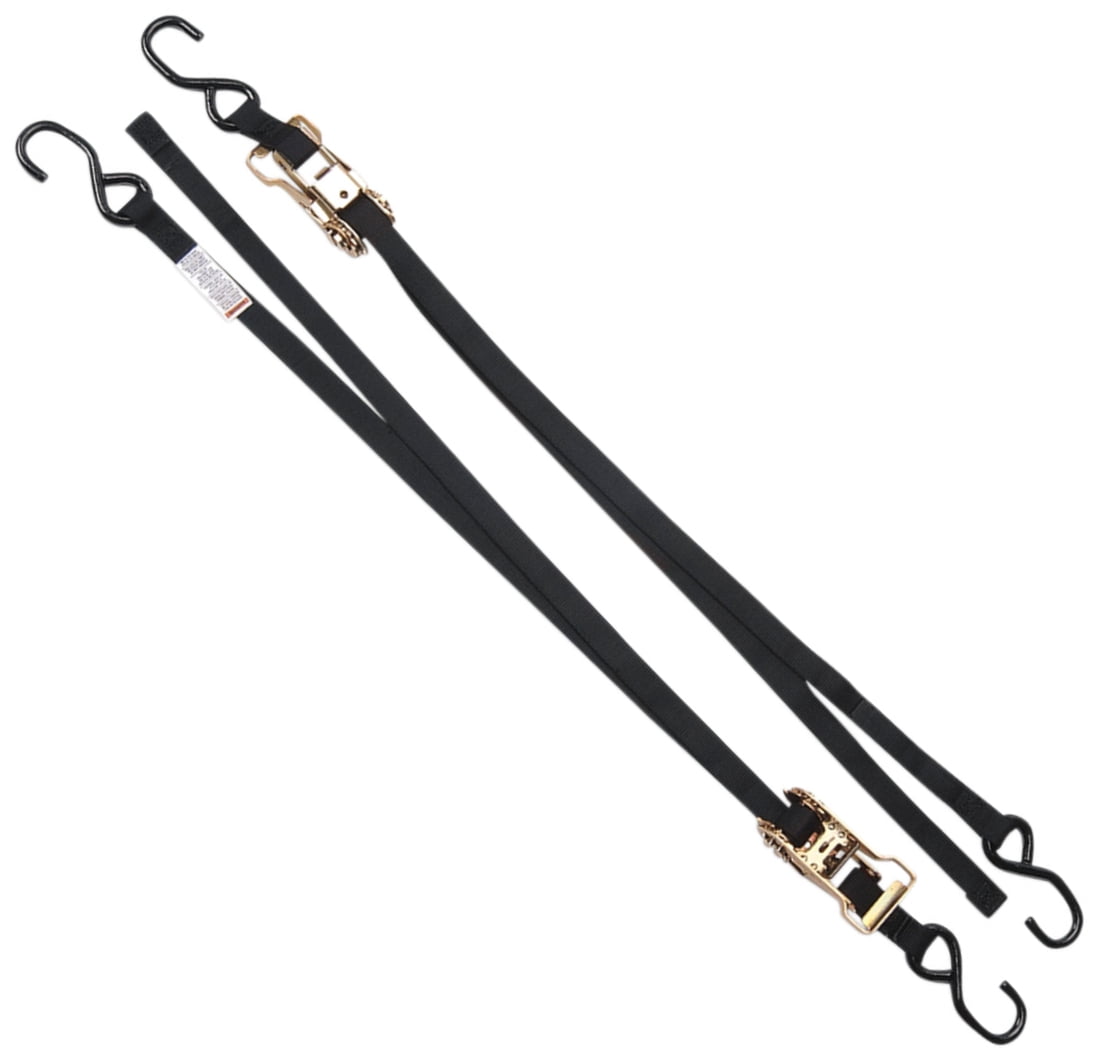 Ancra 1" x 66" Ratchet-Buckle Black Tie Downs 2pk (47439-11) - Walmart.com