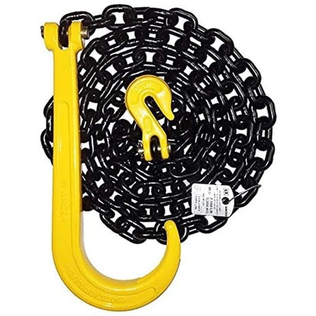 Ancra & S-Line 0.375 in. x 10 ft. Chain Assembly with Grade-80 J-Hook ...