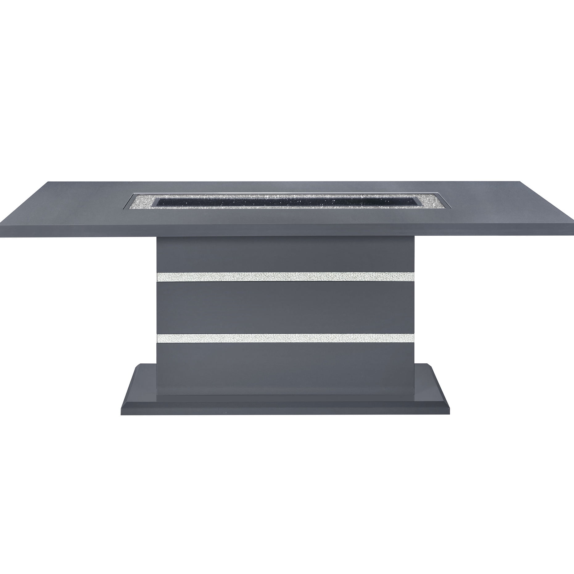 And Acrylic Dark Grey Dining Table With Glitter Effects Rectangular ...