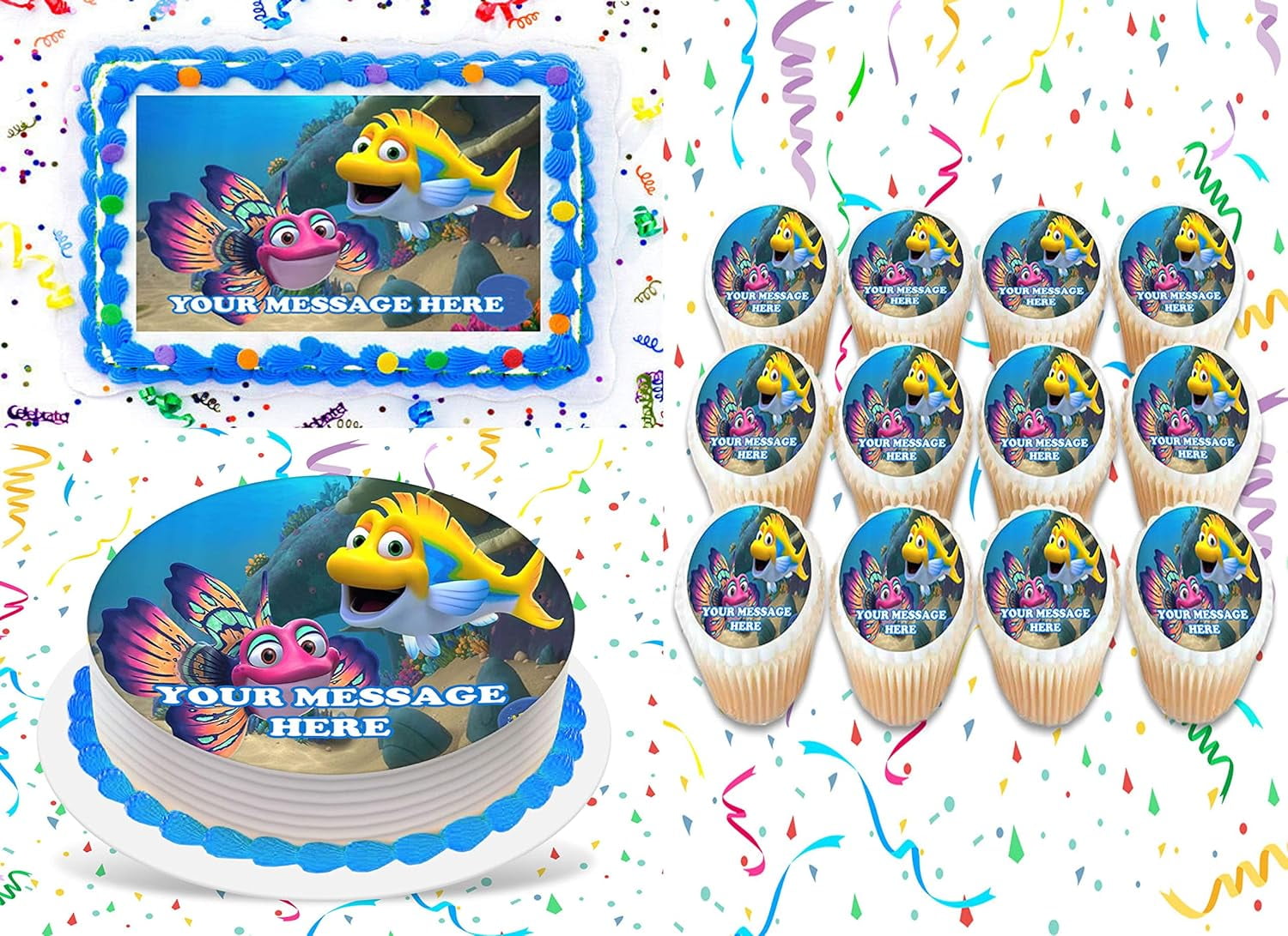And Bubbles Cake Topper Edible Ima Cupcakes Frosting Sugar Sheet (8" X ...