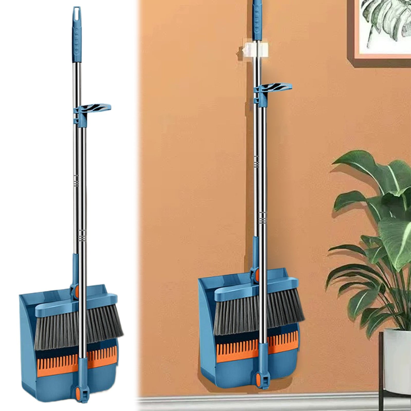 And Dustpan Set Indoor Or Outdoor And Dust Pan Combo Long Handle ...