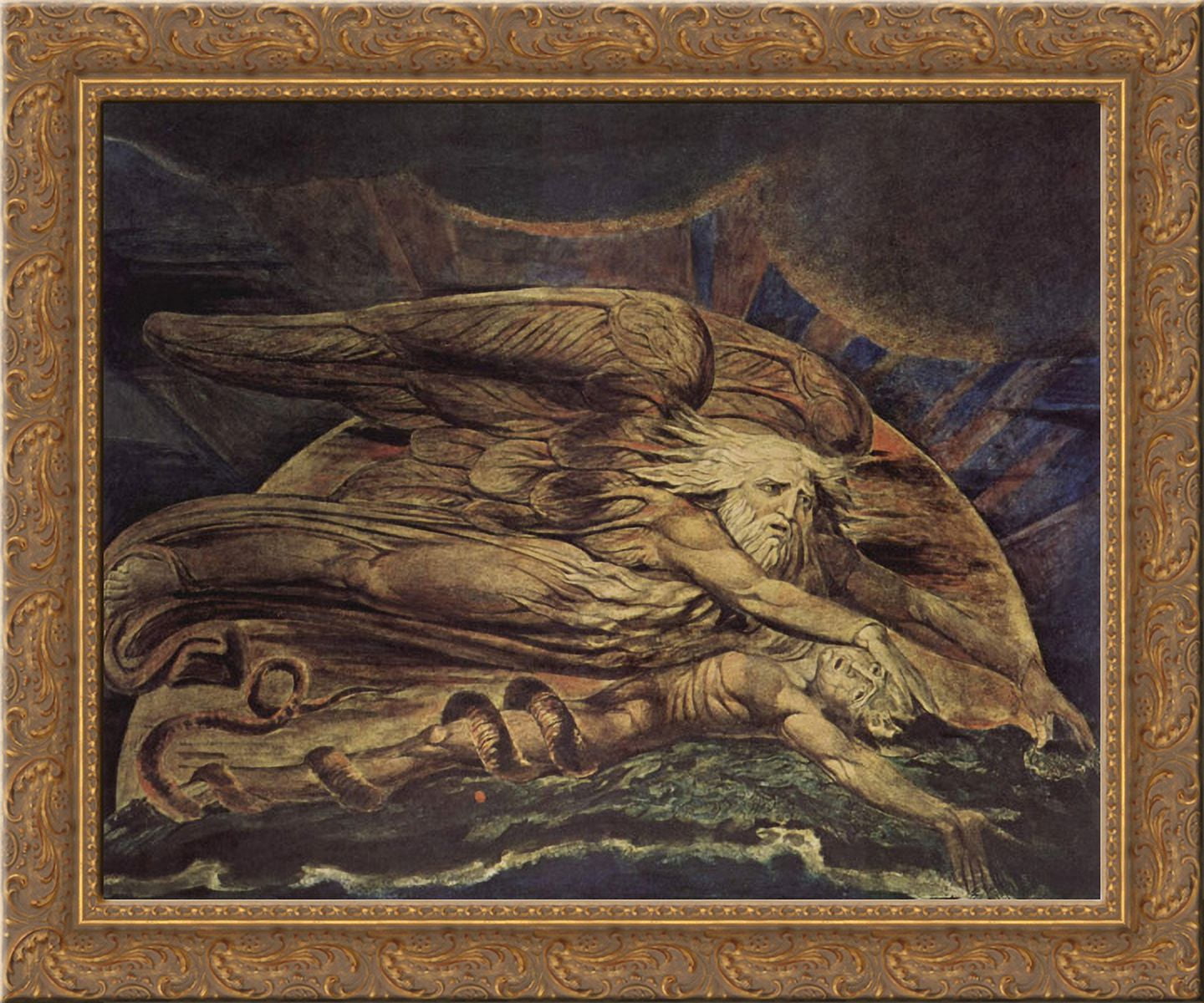 And Elohim created Adam 24x20 Gold Ornate Wood Framed Canvas Art by ...