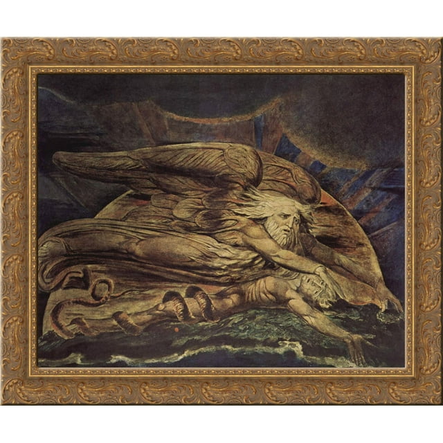 And Elohim created Adam 24x20 Gold Ornate Wood Framed Canvas Art by ...