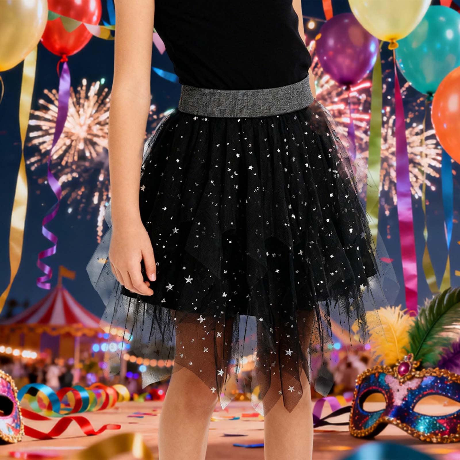 And Girls Layered Skirt Elegant Midi Length Party Dress Flowy Tutu For ...
