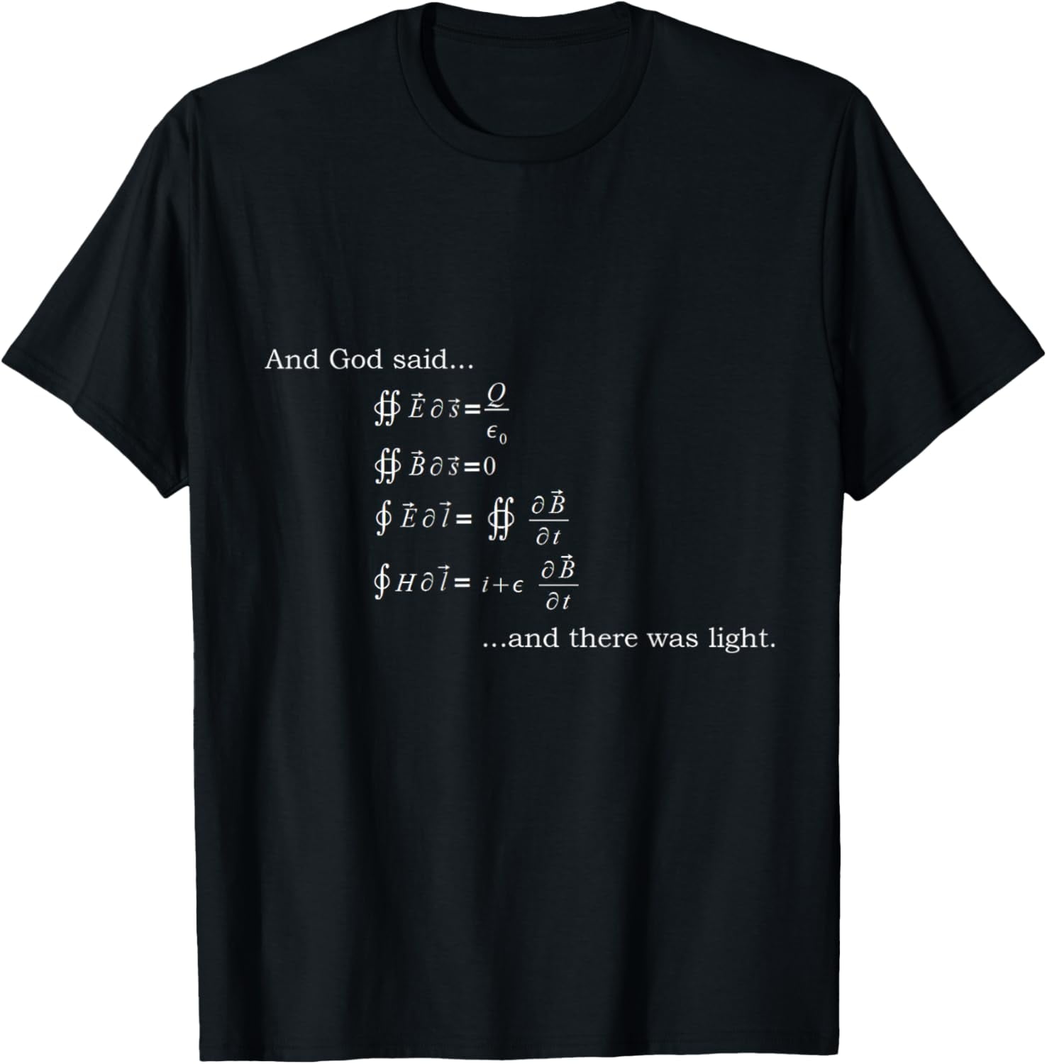 And God Said Maxwell's Equations And There Was Light T-Shirt men and ...