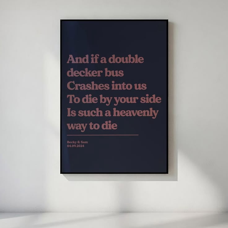 And If Double Decher Bus Song Lyric Print Music Poster Size 24''x36 ...