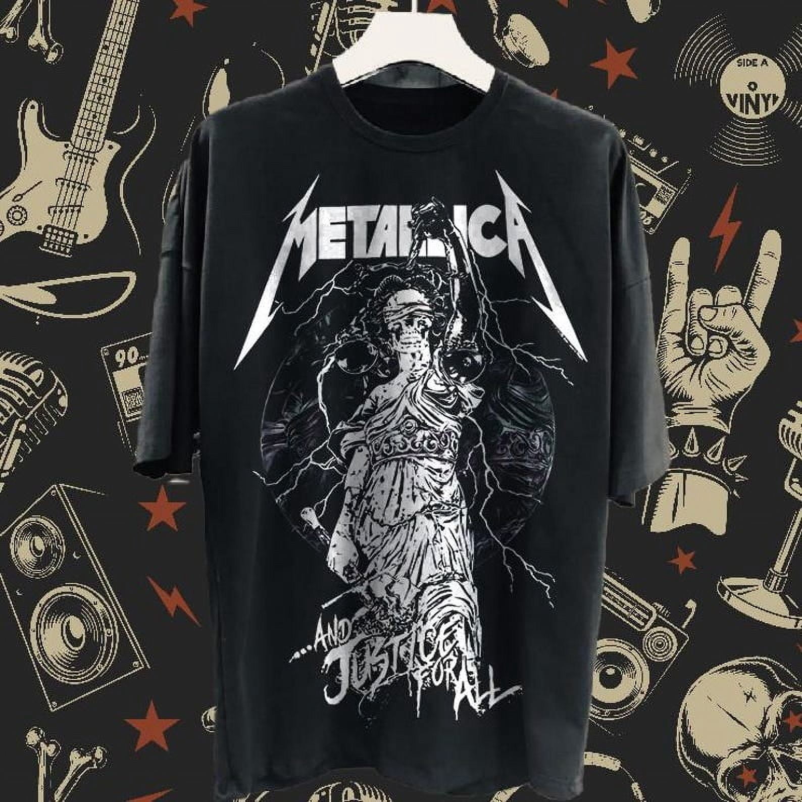 And Justice For All Metallic Band Shirt Tee, Vintage Style Rock Merch ...