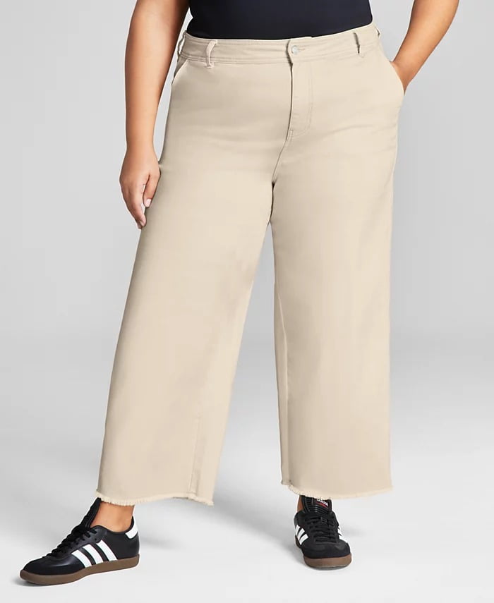 And Now This ECRU Women's Trendy Plus Size Mariner Wide-Leg Pants, US ...